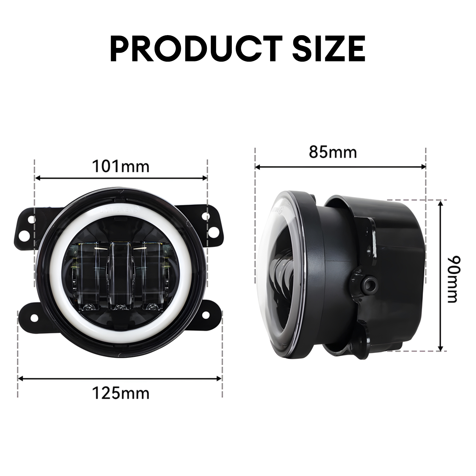 4 Inch LED Fog Lights For Car Motorcycle 60W Amber Yellow CREE Led ...