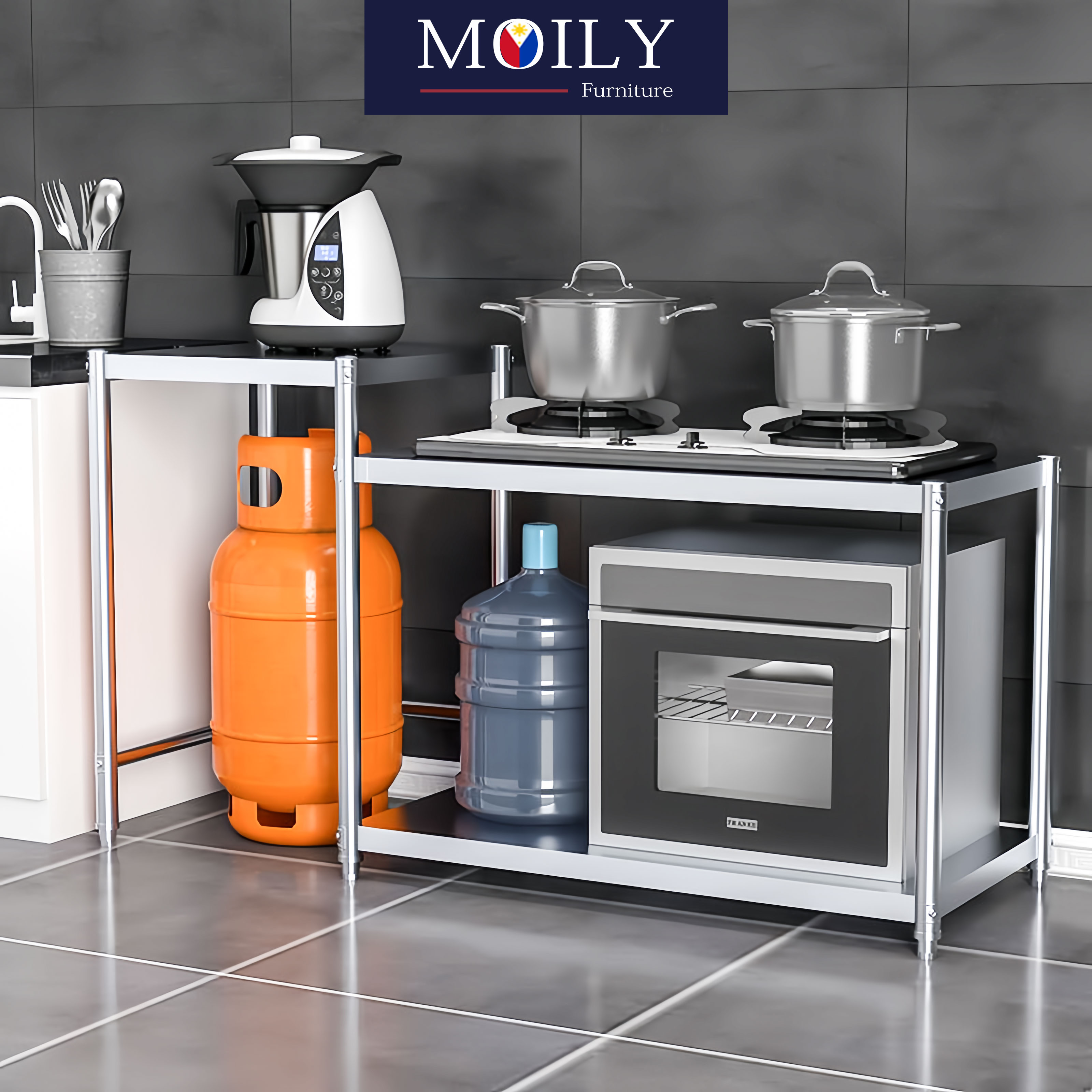 Kitchen gas stove rack, kitchen storage rack, heavy-duty organizer ...