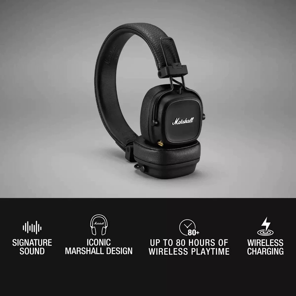 Major IV / Major 4 Wireless Bluetooth Headphones Deep Bass Stereo Hi-Fi ...