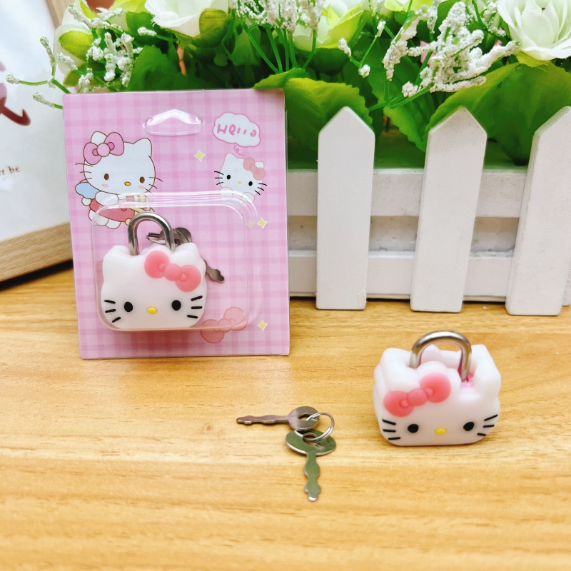 Sanrio Creative Cartoon Metal Mini Lock Cute Padlock With Keys Luggage ...