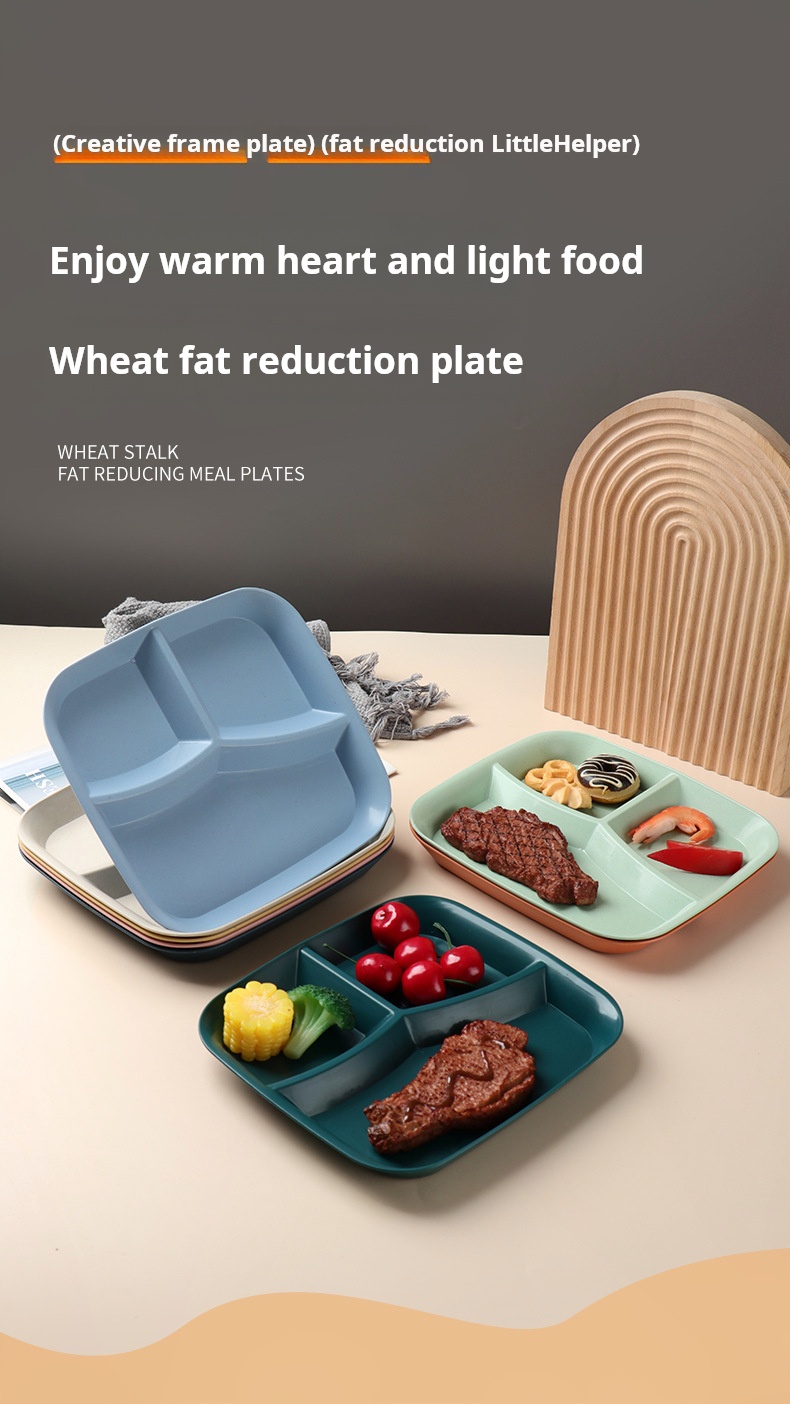 RJXFER 6 Colour Household Tableware Tray One Person Food Dividing Plate ...