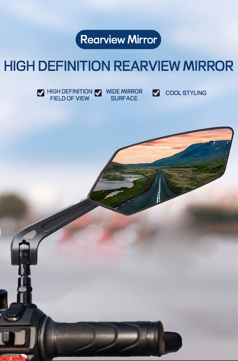 1 Pair Motorcycle Rearview mirror Honda Click Adjustable HD motor Side Mirror Foldable Universal ...
