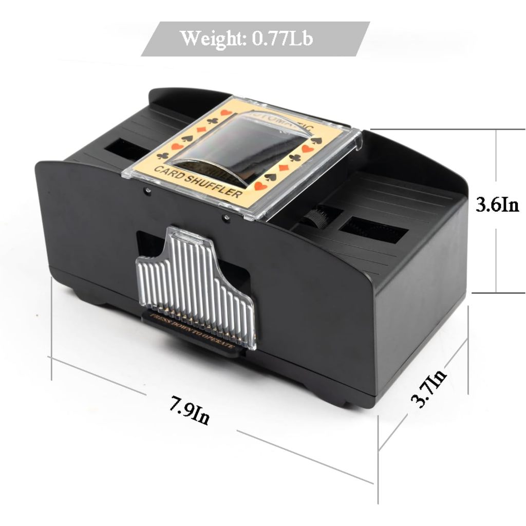 Automatic Card Shuffler 2/4 Deck,Battery-Operated Electric UNO Poker ...