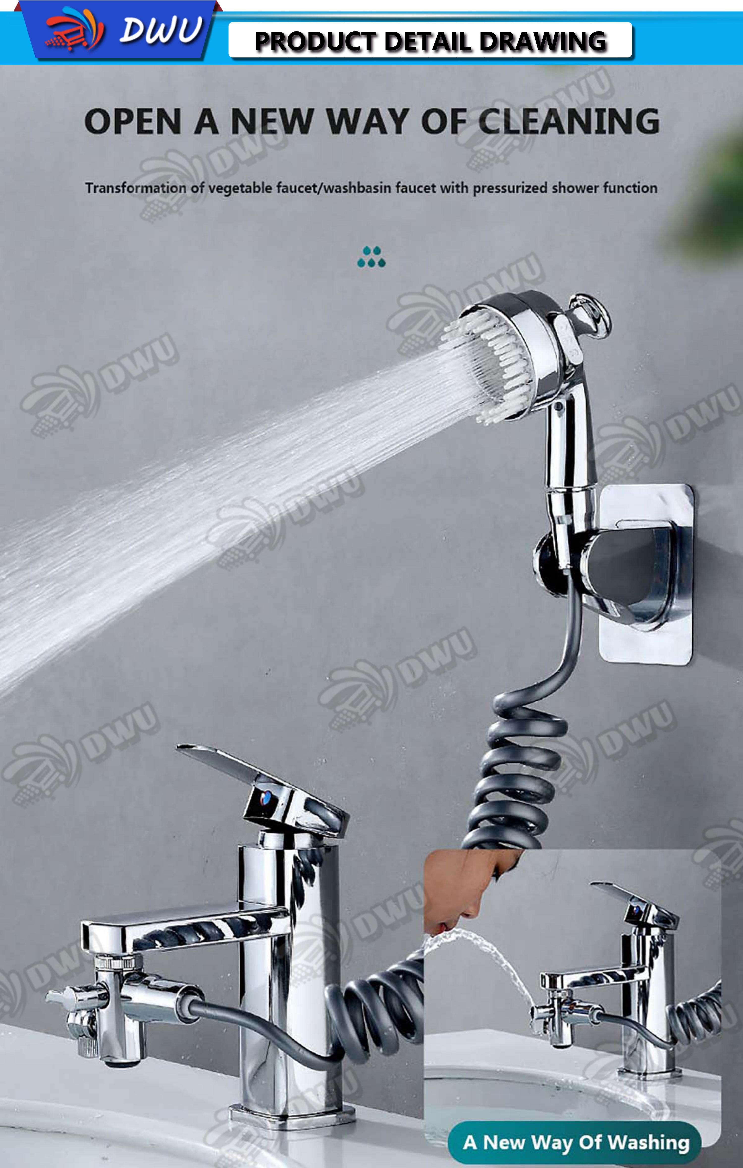 Faucet Water Divider Wash Set 3 in 1 Washbasin Multi-function Water ...