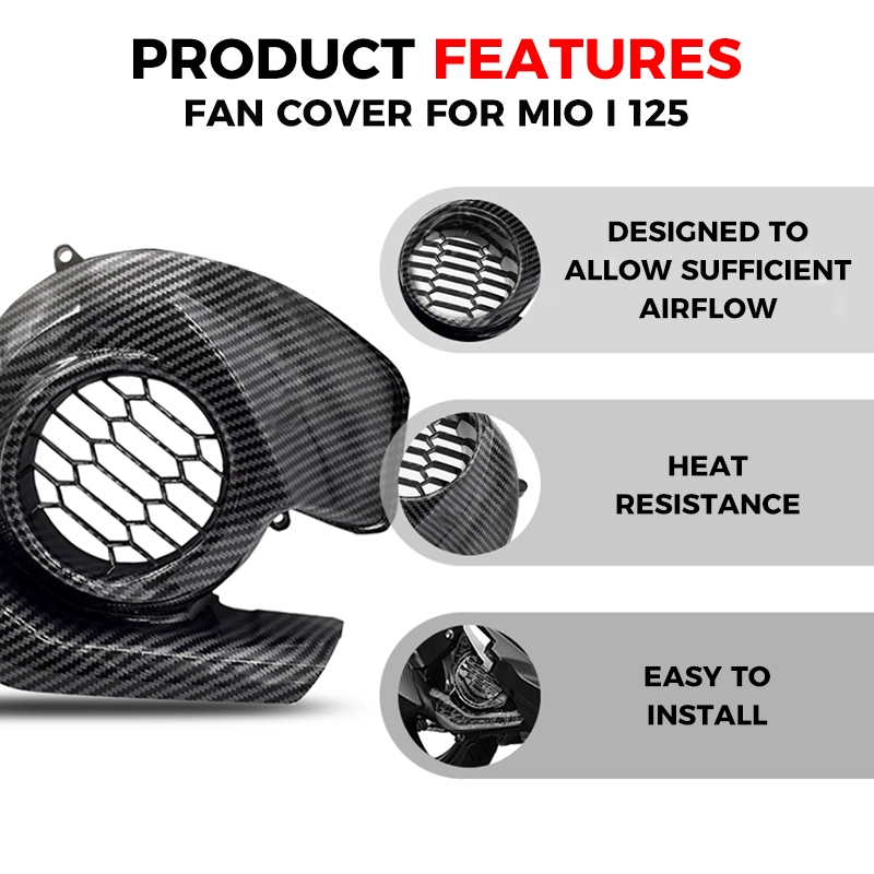 YAMAHA Fan Cover for MIO i 125 Carbon Motorcycle Accessories Soul i 125 ...