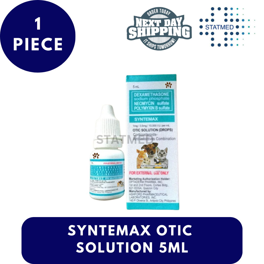 Syntemax Otic Solution Ear Drops & Eye Drops 5mL Poly Neo Dexa For Pets ...