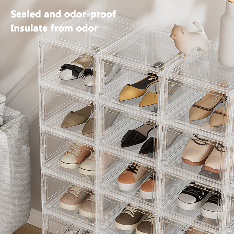 【In stock】Acrylic shoe box Magnetic side drop shoe boxStackable Large ...