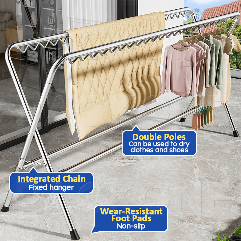 【with Hook】Life Windproof Drying Rack 200cm Foldable Sampayan Carbon ...