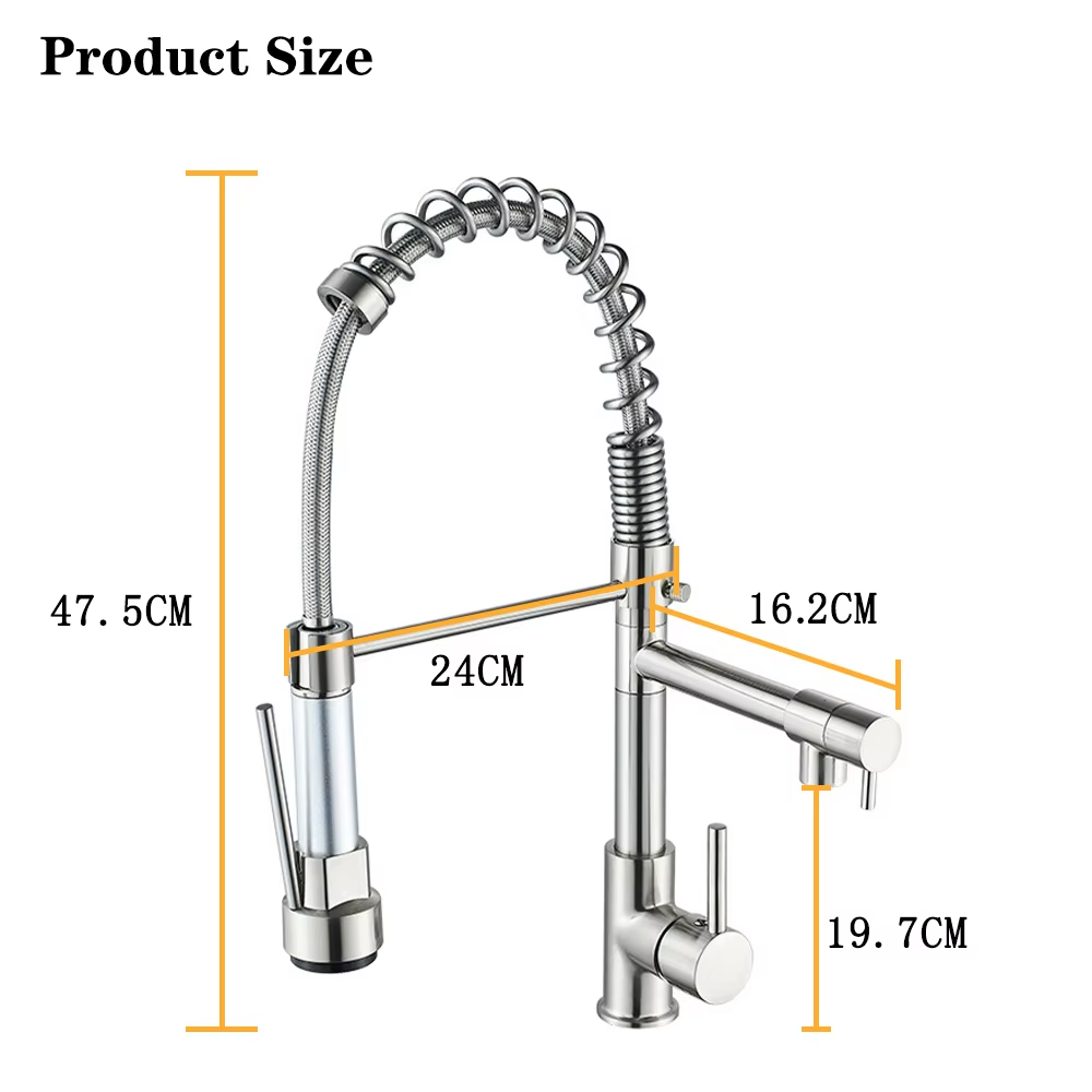 304 Stainless steel Water Taps Dual Function Faucet For Sink Single ...