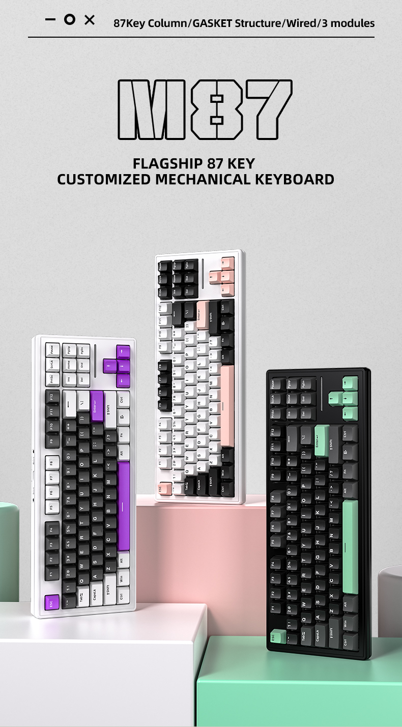 Attack Shark M87/M87 Pro V2 Tri-Mode Gaming Mechanical Keyboard ...