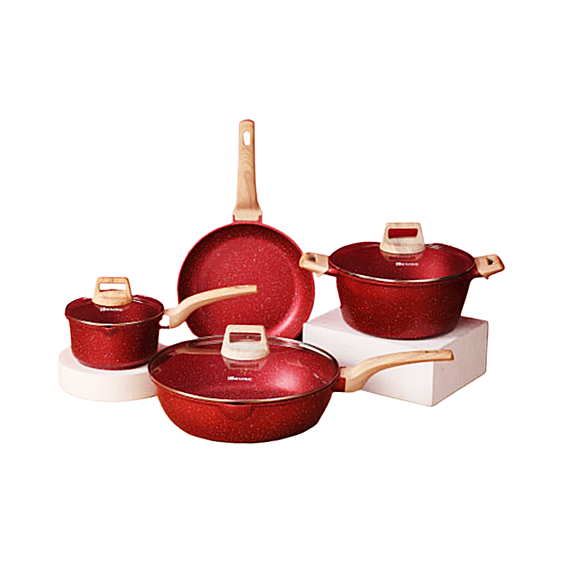 【LEUSE】Healthy non-stick cookware set - medical stone coating - 5 ...