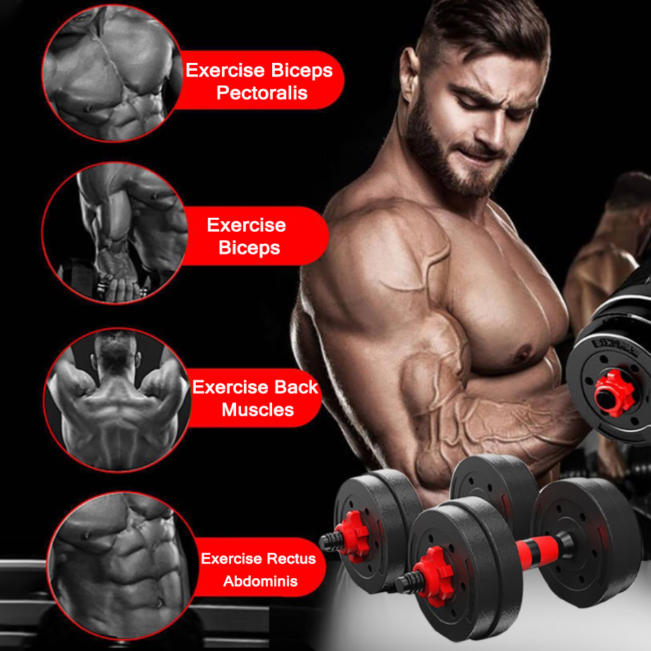 GT Dumbell Set for Men Dumbbell Pair Detachable 15~30 | 35~50Kg PVC Exercise Fitness 2 In 1 ...
