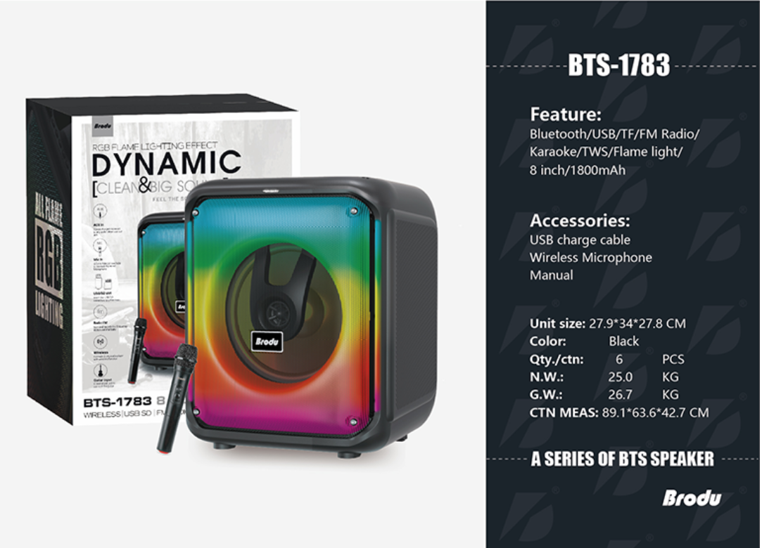 Brodu BTS-1740 Bluetooth Speaker Karaoke Speaker FlashLight HighQuality ...