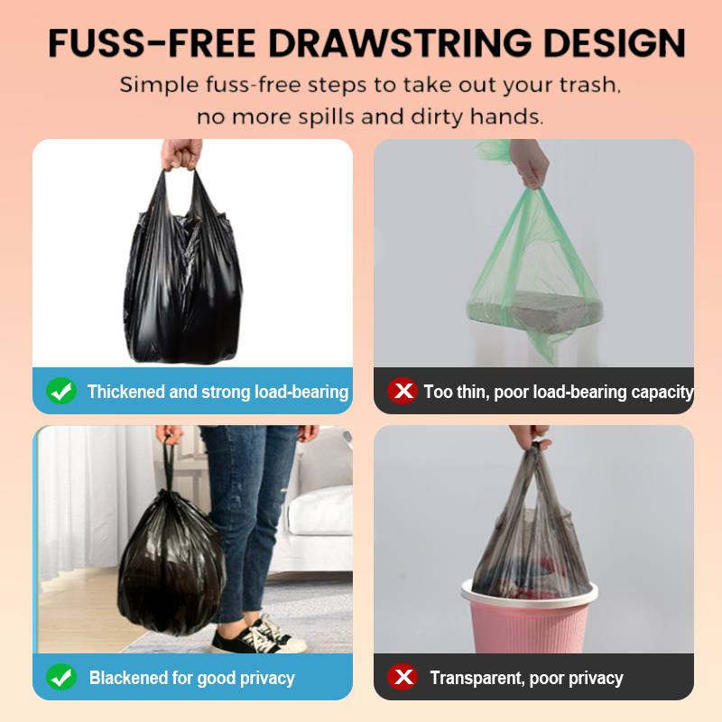 100PCS Thickend Garbage Bag Black Trash Bag Non Toxic Plastic Garbage ...