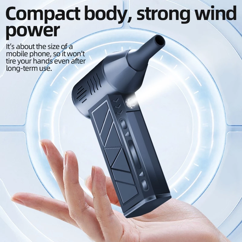 35m/s High-Speed Jet Fan with Flashlight – Brushless Motor Turbofan for ...