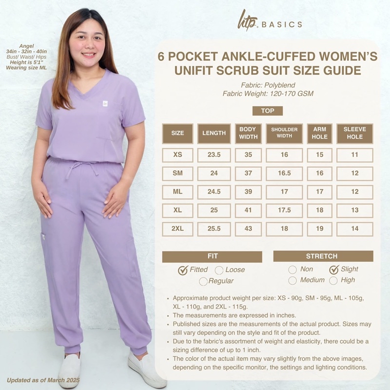 HTP Basics 6 Pocket Ankle-cuffed Women's Scrub Suit | Shopee Philippines