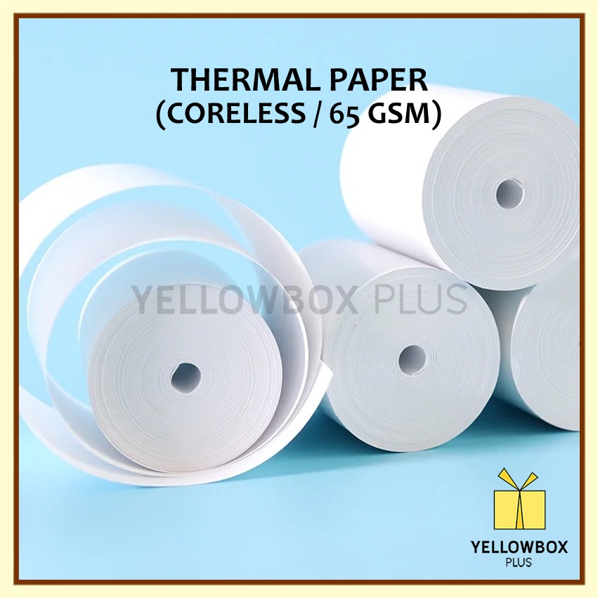 Thermal Paper Coreless 100 rolls 57x40 POS Receipt Paper 65gsm thermal ...