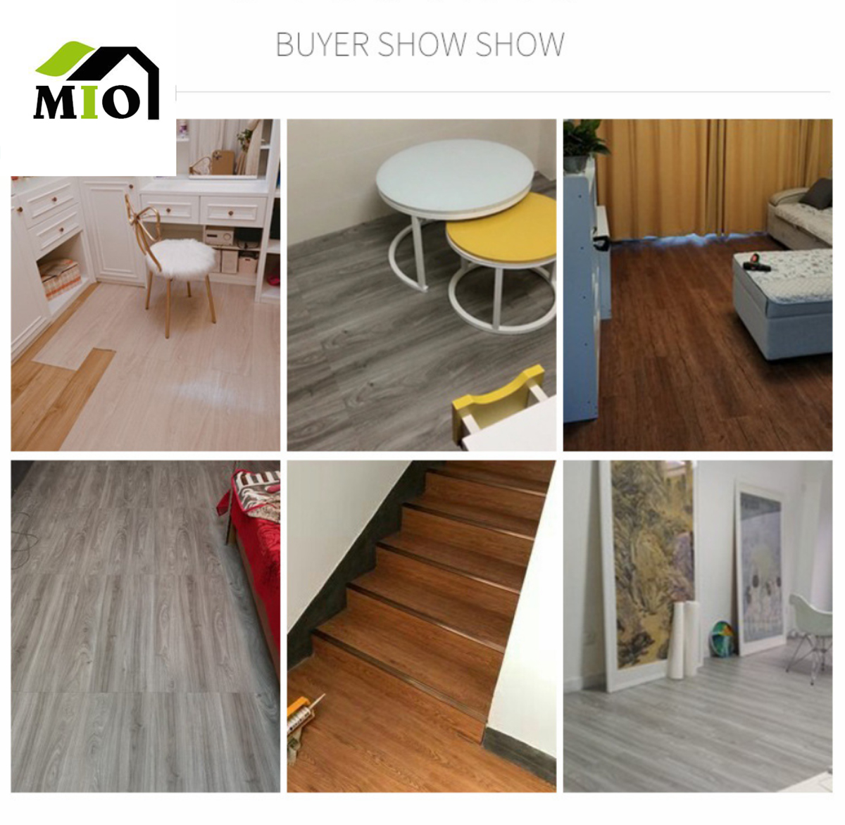 3D Self Adhesiv Wood Grain Vinyl Tile Floor Thicker Version Waterproof ...