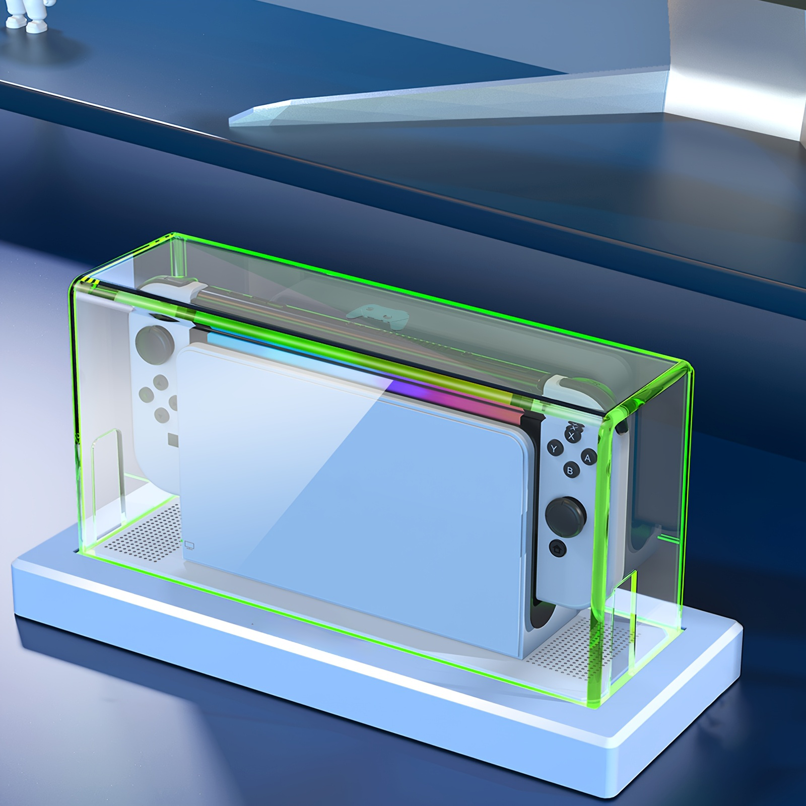 20 Colors LED Light Transparent Acrylic Case Nintendo Switch OLED Anti ...