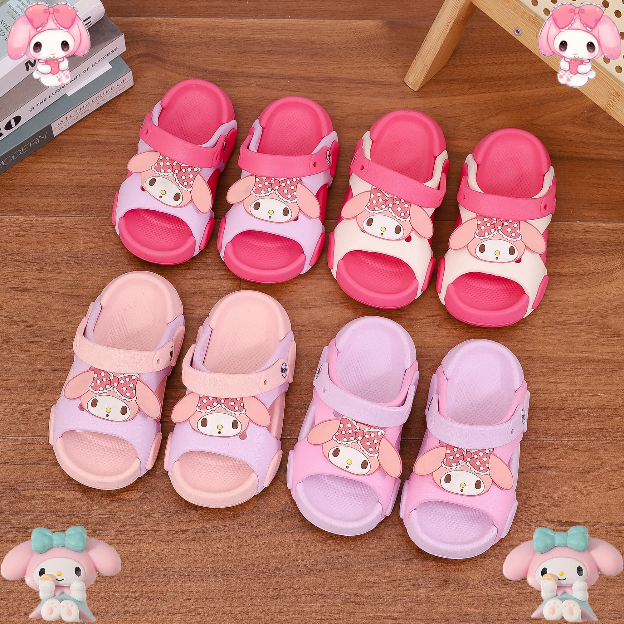 【BB】Kids Cute Cartoon Rubber Sandals Melody Pattern Design Soft Soled ...