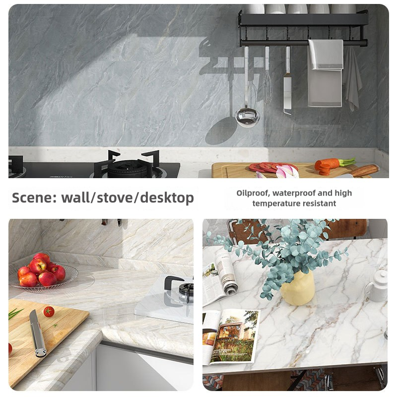 Kitchen Waterproof Oil Resistant Sticker - Marble Pattern High ...