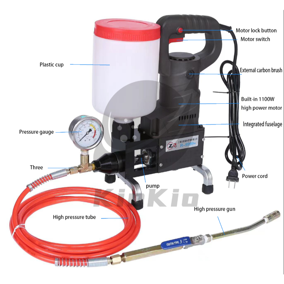 1100W Electric Epoxy Injection Piston Pump Polyurethane Foam Grouting ...