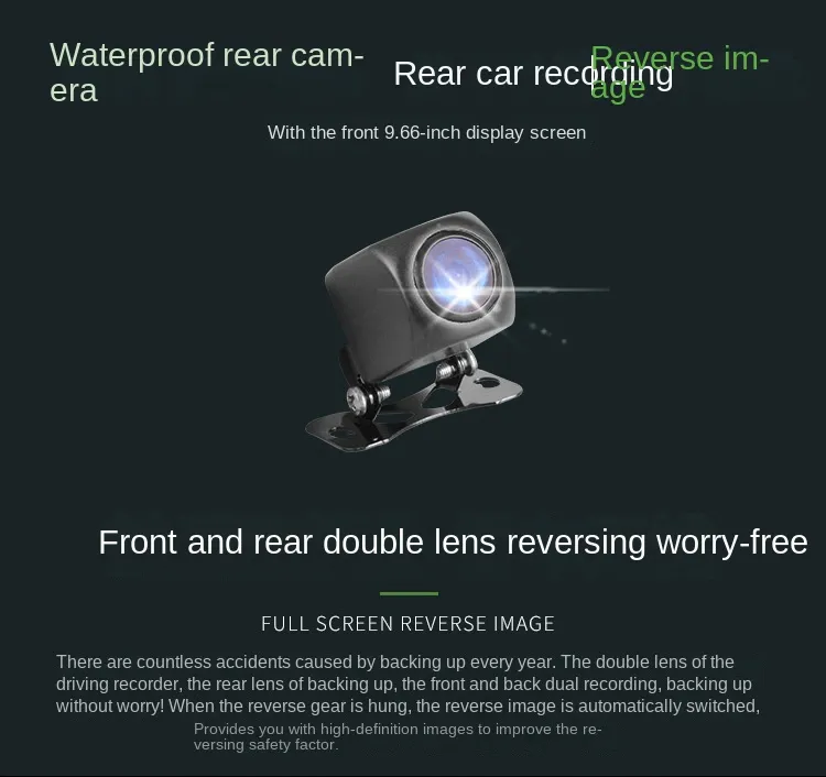 Lenovo smart dashcam 9.66 full screen 1080P HD night vision dual camera ...