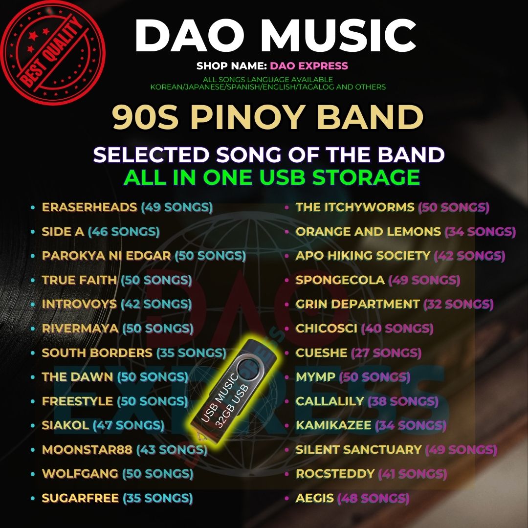 USB FLASHDRIVE May laman ng mga kanta Original 320 kbps Music Song ...