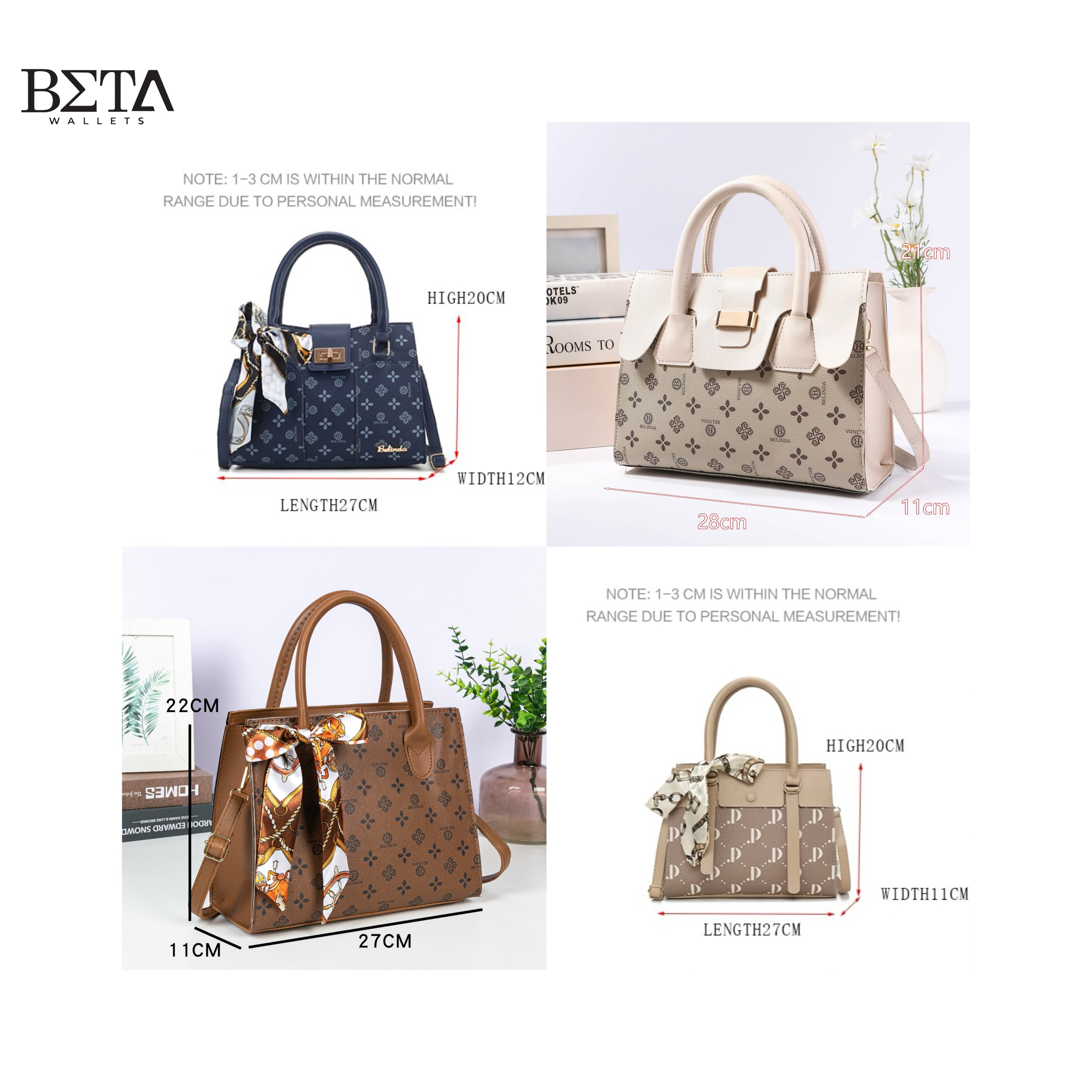 BETA Handbag For Woman Waterproof Leather Cute Korean Elegant Ladies ...