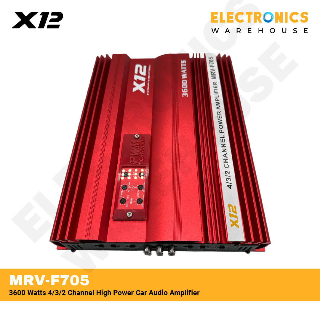 X12 MRV-F705 3600 Watts 4/3/2 Channel High Power Car Audio Amplifier ...
