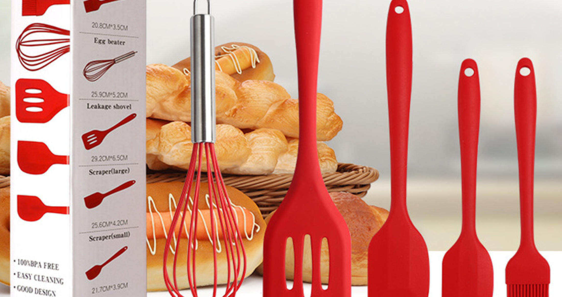 Set Senduk Dapur Silikon 5 pcs-kitchen tool silicone cookware 5 baking ...