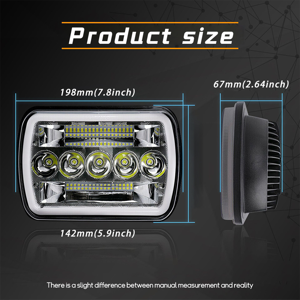 Wrangler Square Light 7 Inch IED Engineering Off-Road Modified Truck ...