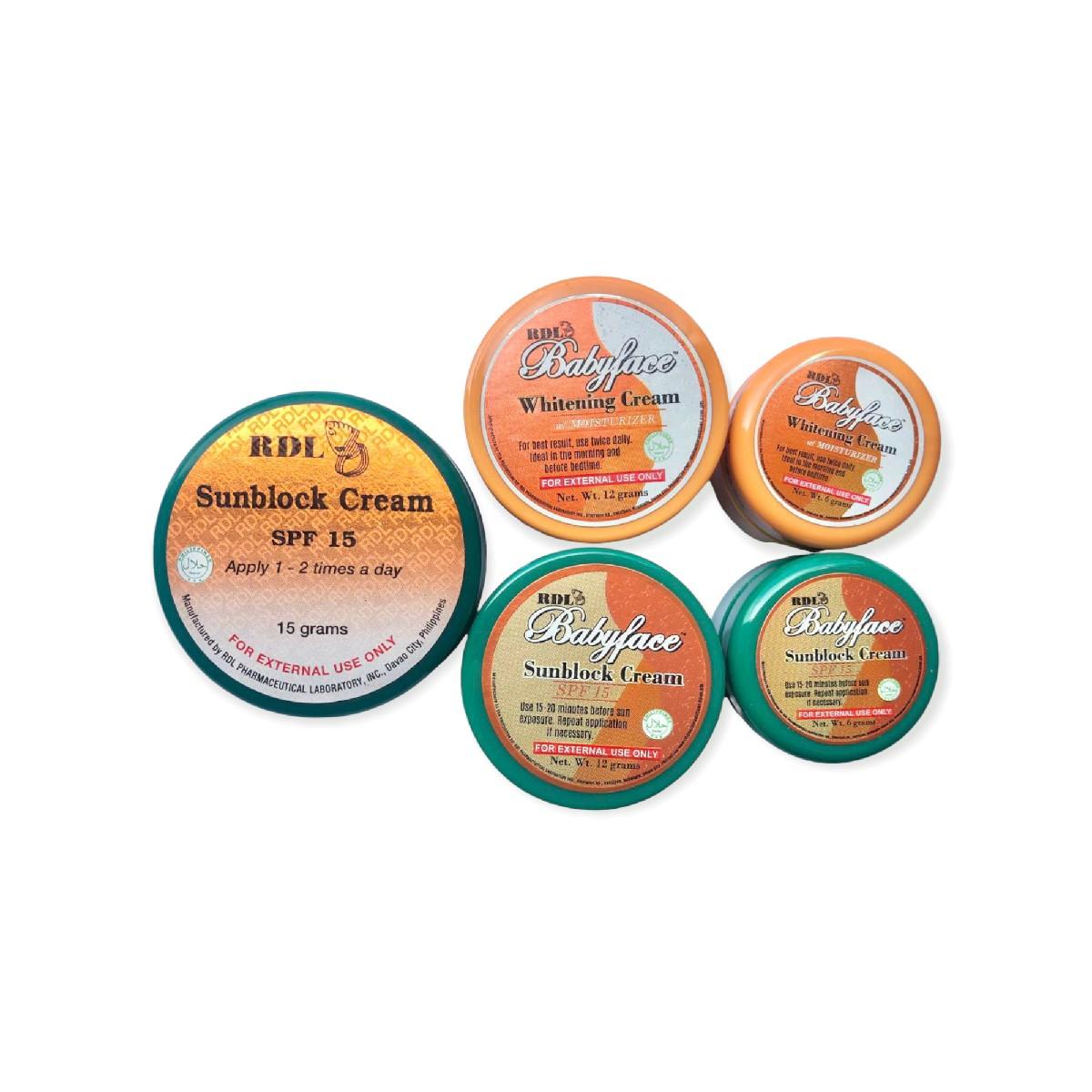 RDL Creams Sunblock and Whitening with Sunscreen and Facial Moisturizer ...