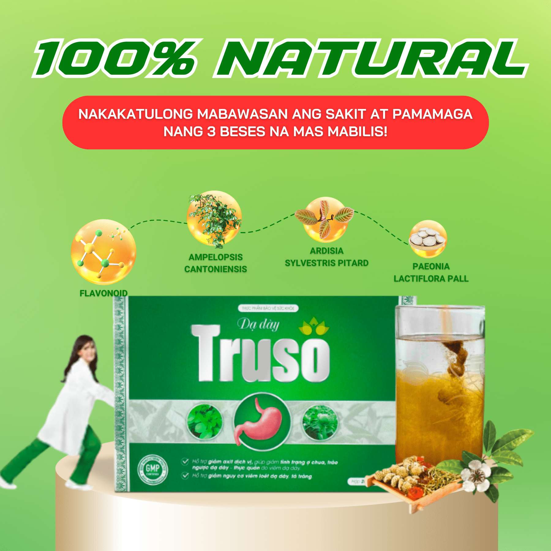 TRUSO - Product to Support Reducing Gastric Pox, Duodenal Ulcers, Box ...