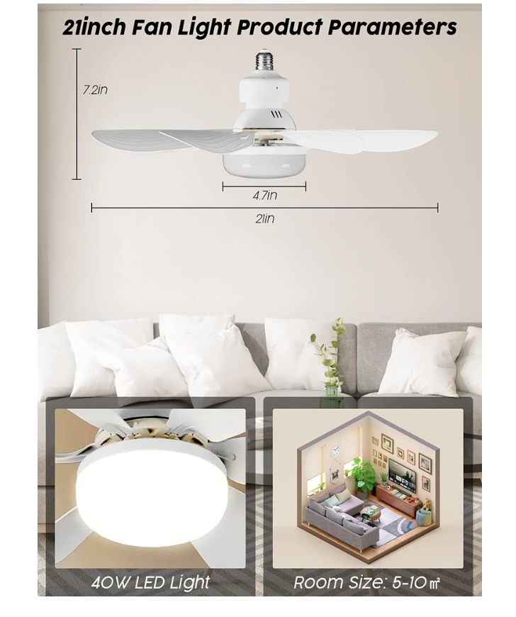 ASL Ceiling Fan With Light Tri Colors Remote Control 6-Blade Fan Light ...