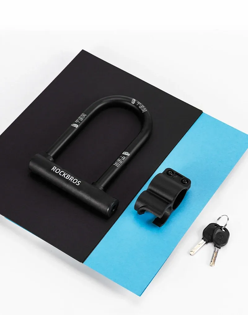 ROCKBROS Bicycle U Lock Optionally Available With Steel Cable Anti-theft Safety Bike Lock Cable ...