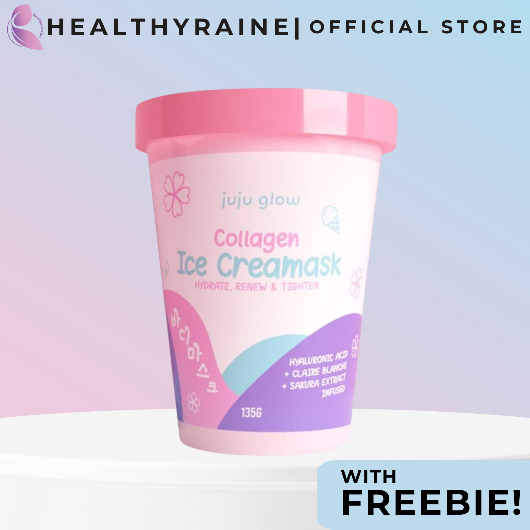 JUJU GLOW Collagen Ice Cream Mask + Cloud Soap Hydrating Brightening ...