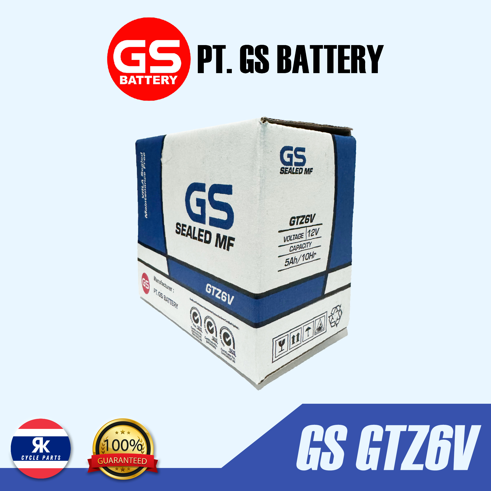 GS Battery GTZ6V for Honda Click 125/150/160 V1 V2 V3 Motorcycle ...
