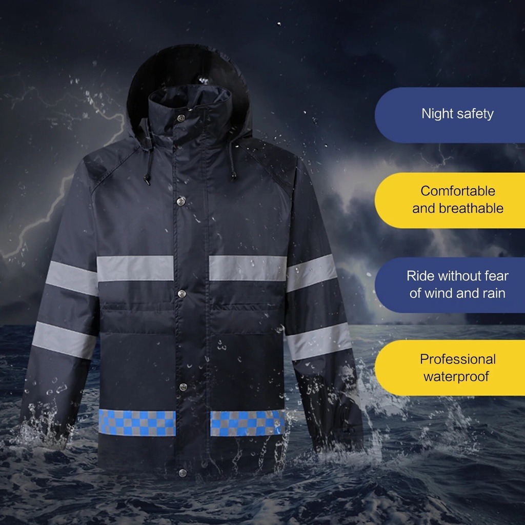 Raincoat Set Jacket Breathable Reflective Hooded Waterproof Sport ...
