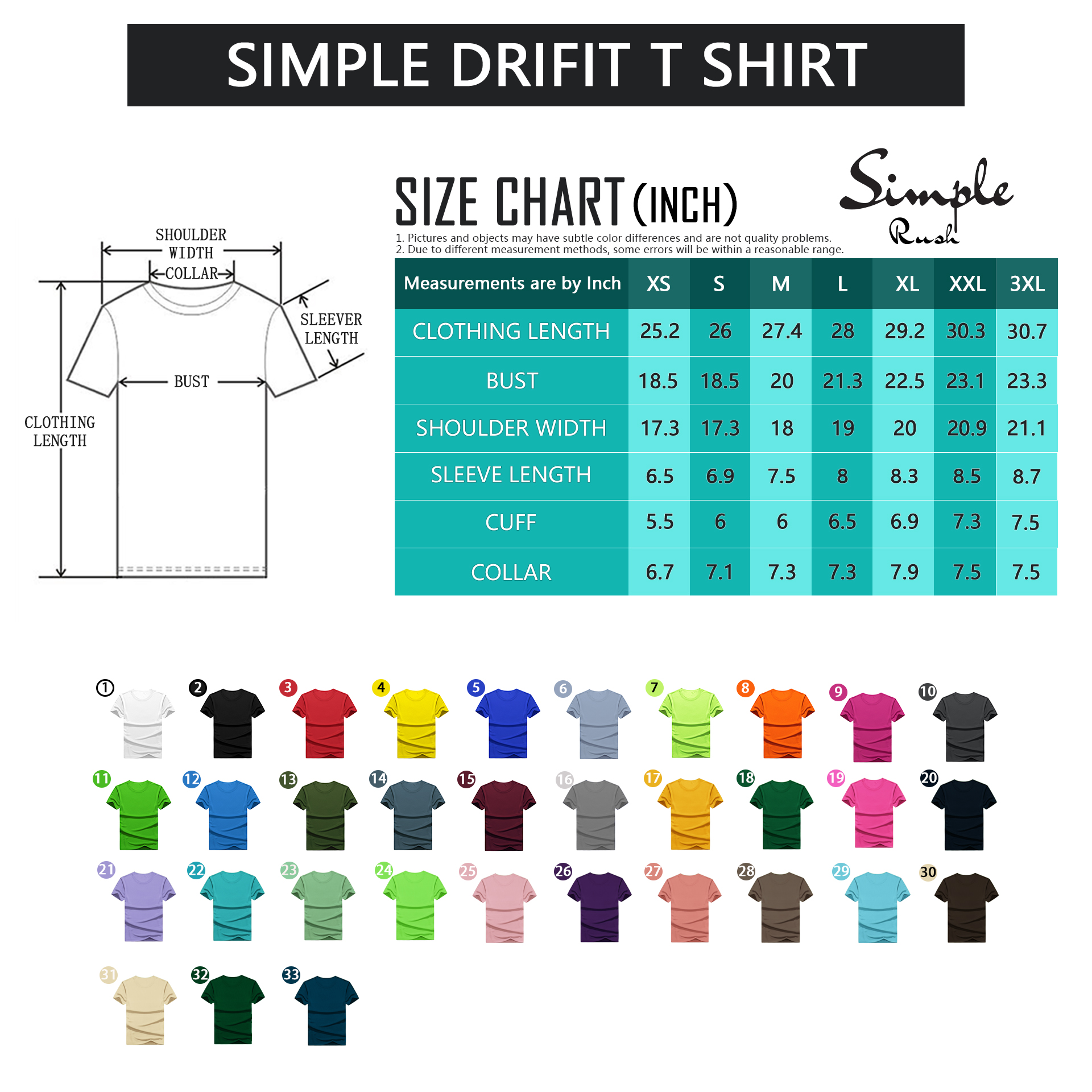 Simple Rush solid color fashionable Drifit tshirt unisex comfortable ...
