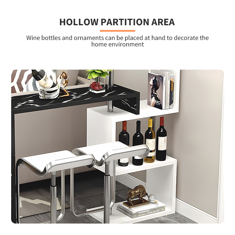 COD⚡ Nordic Bar Table Bar Counter Partition Wine Cabinet Rotating 360 ...