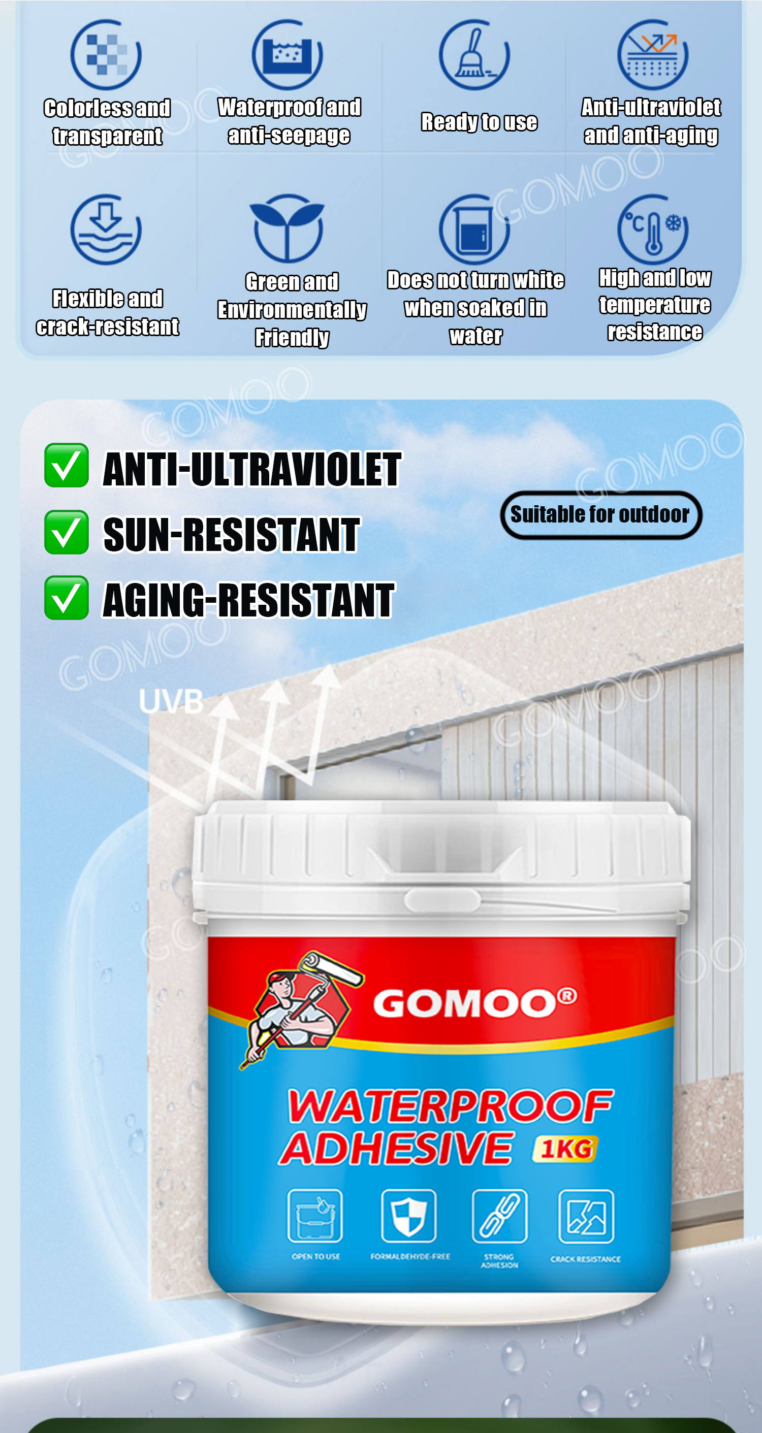 1000g With brush Super Waterproof Glue Sealant Rust Removal Coating ...