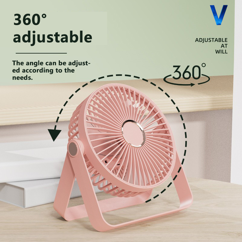 【Enhanced version】Portable Desktop USB Power fan Rechargeable 5 speed ...