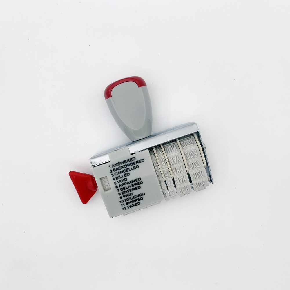 12 Office Text And Date Stamp Day Month Year RECEIVED INVOICED PAID ...