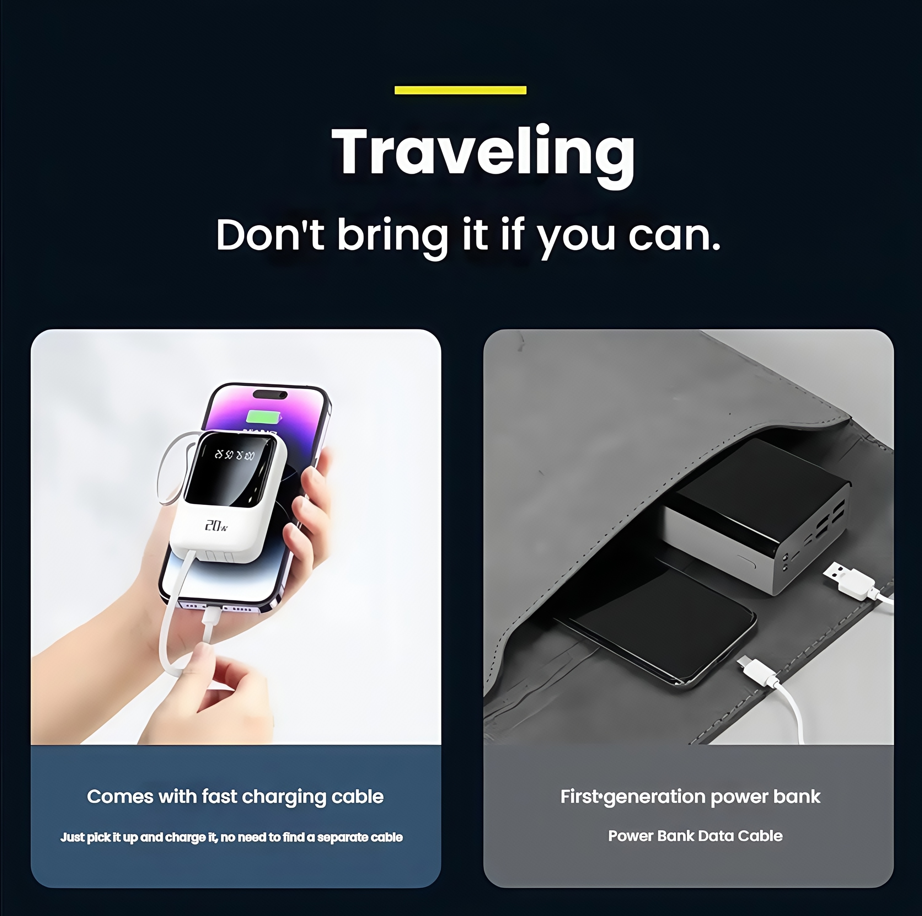 Portable original good quality Power Bank 10000mAh Mini Powerbank Built ...