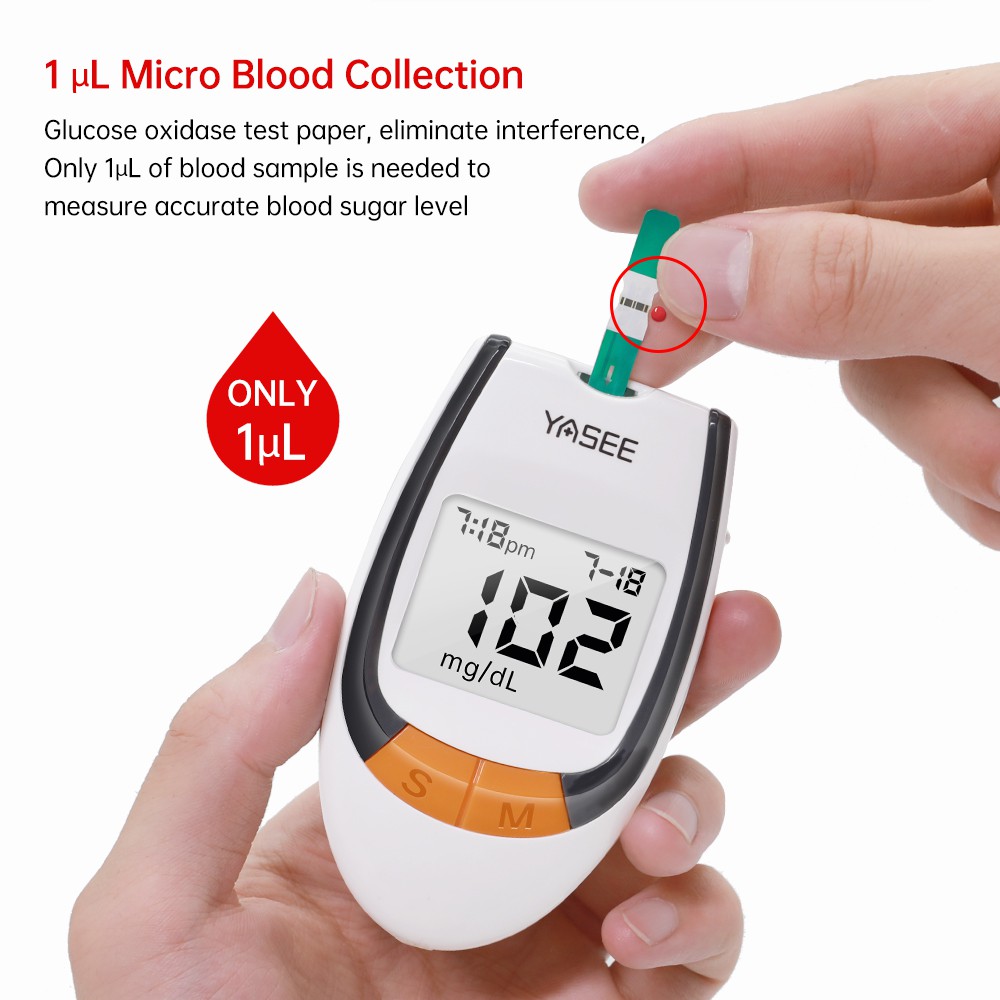 Home Glucose Meter Test Strip Yasee GLM-77 Test Strips Lancets ...