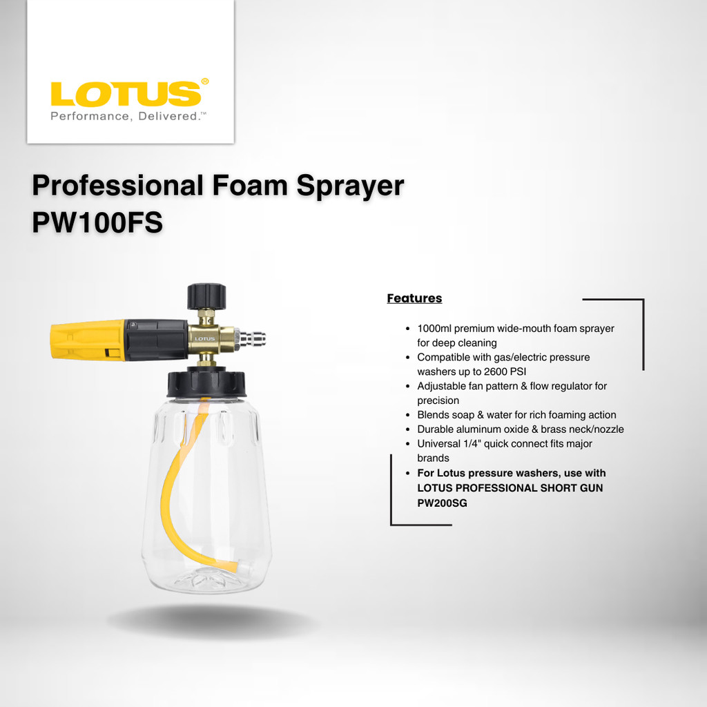 Lotus Professional Foam Sprayer PW100FS - Gardening Tools | Pressure ...