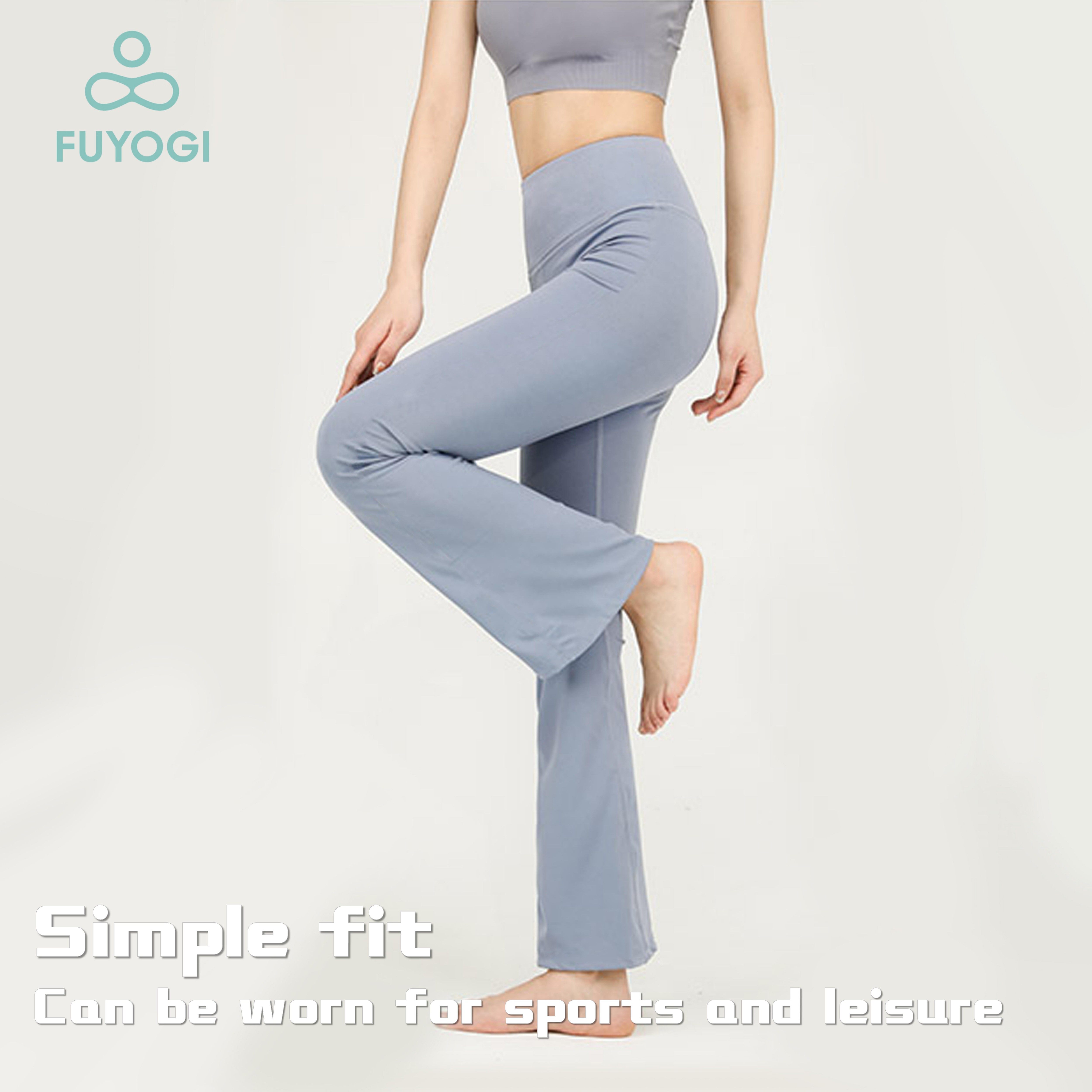 FUYOGI Flare Leg Yoga Pants Quick Dry Water-Resistant High Waist Hip ...