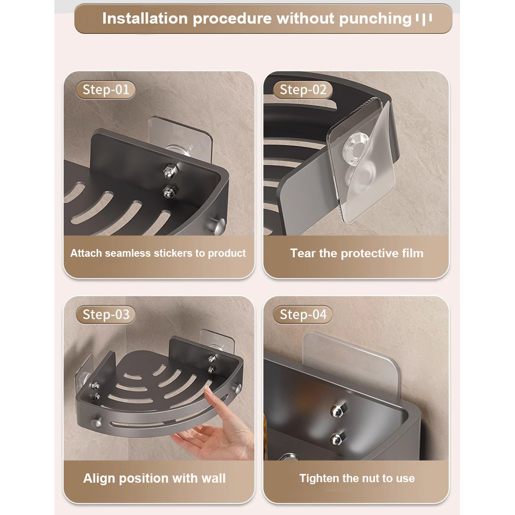 Buy 1 Take 1 Bathroom Corner Shelf Punch-free Wall Mounted Triangle ...