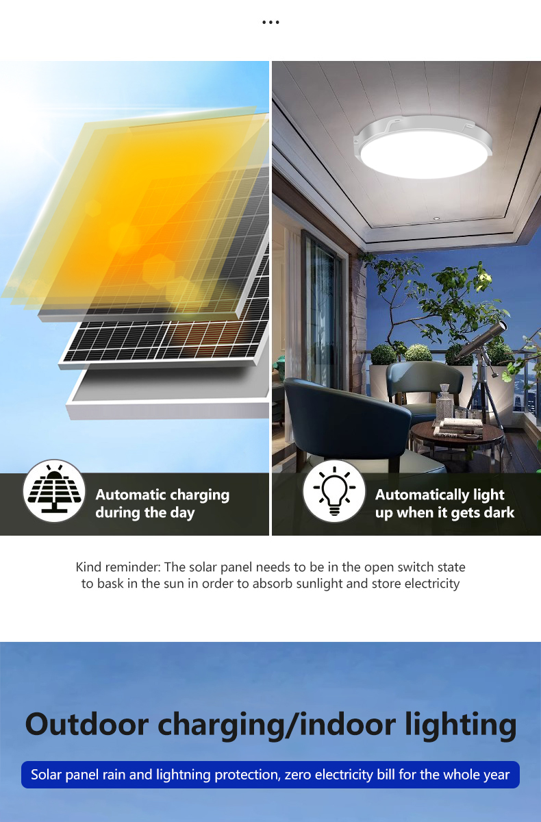 ASL Solar Light Indoor Light 100000W LED Solar Ceiling Light Waterproof ...